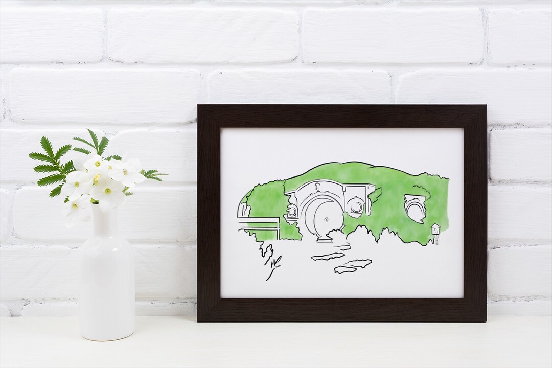 The Shire Hobbiton Line Art Print Minimalist Lord of the Rings Bag End ...