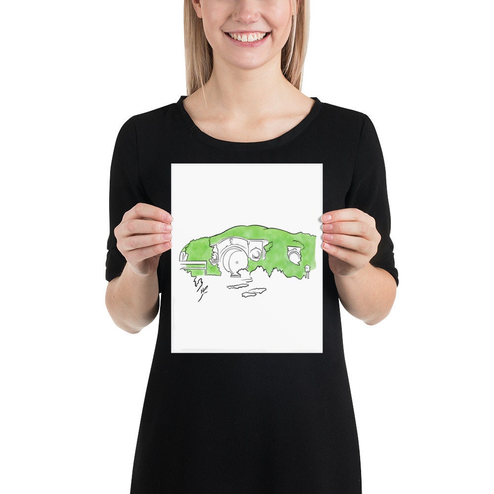 The Shire - Hobbiton Line Art Print Vertical - Minimalist Lord of the ...