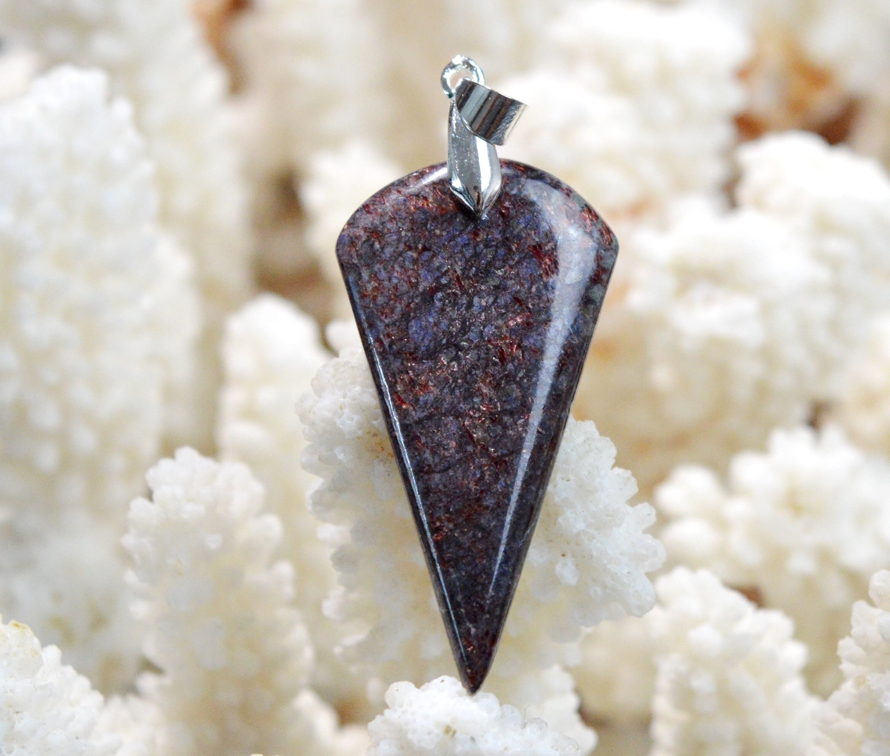Muscovite var. Alurgite 32 carats - natural stone cabochon pendant ...