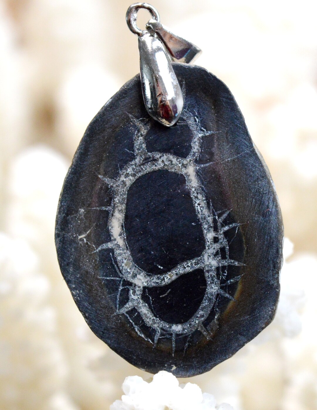 Septaria 52 Carats - Natural Stone Cabochon Pendant - Morocco // Ref ...