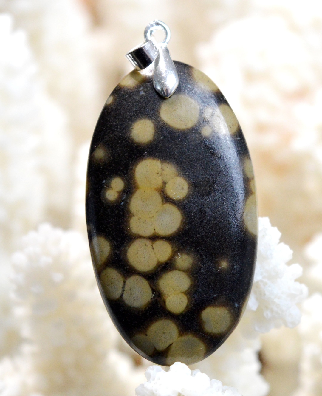 Scapolite in Mica - 50 Carats - Natural Stone Cabochon Pendant - India ...