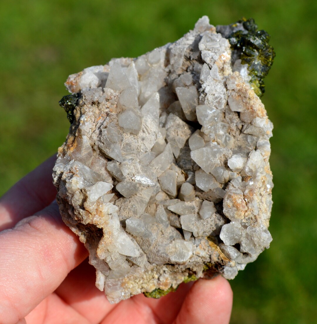 Epidote & Calcite 259 Grams - Imilchil, Errachidia Province, Drâa ...