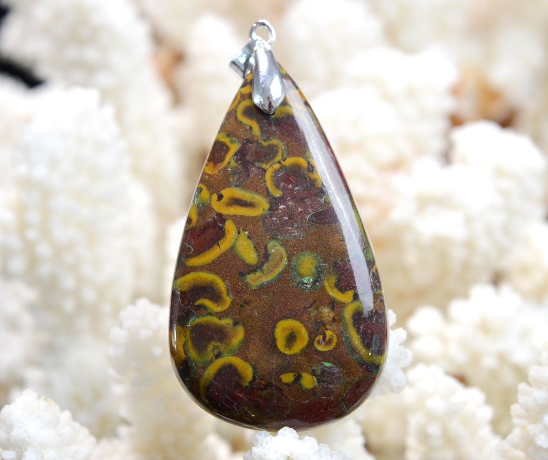 81-carat "bamboo" Jasper - Natural Stone Cabochon Pendant - Indonesia ...