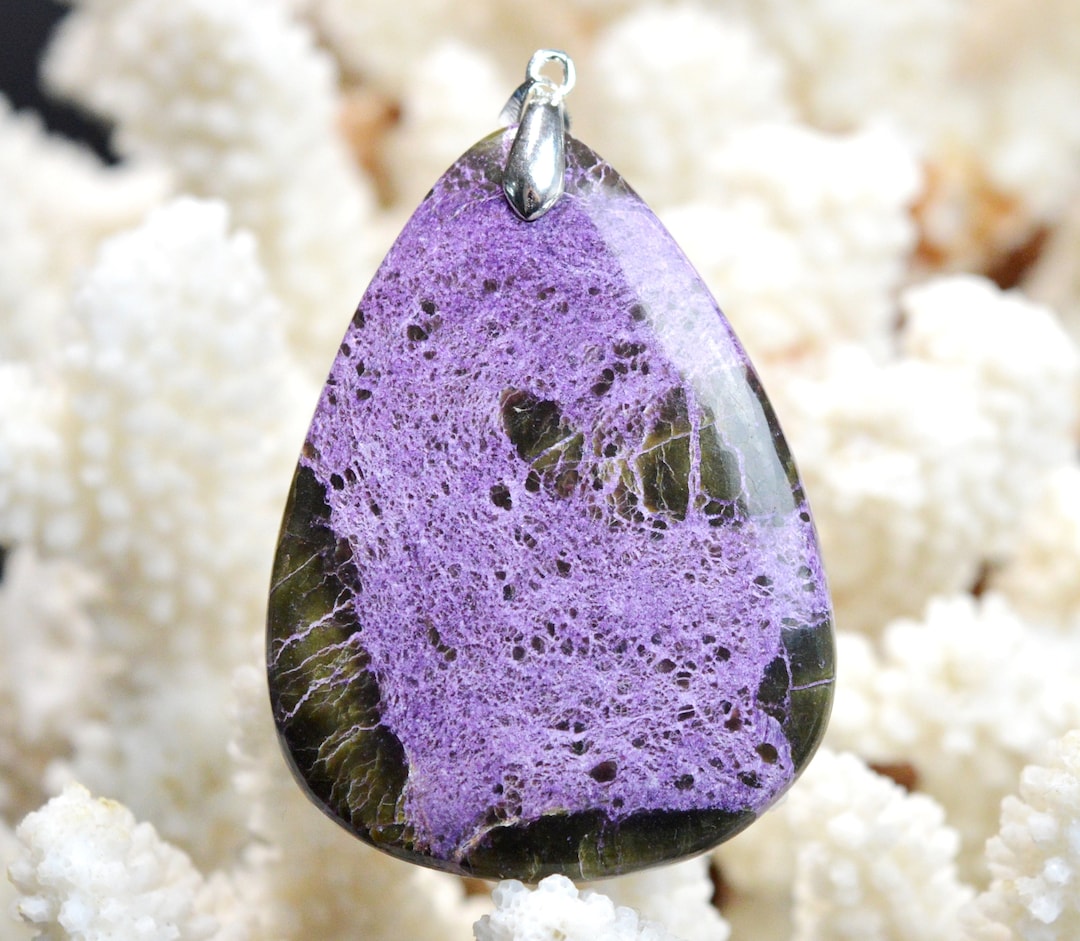 Stichtite & Serpentine 94 Carat Natural Stone Cabochon Pendant Tasmania ...