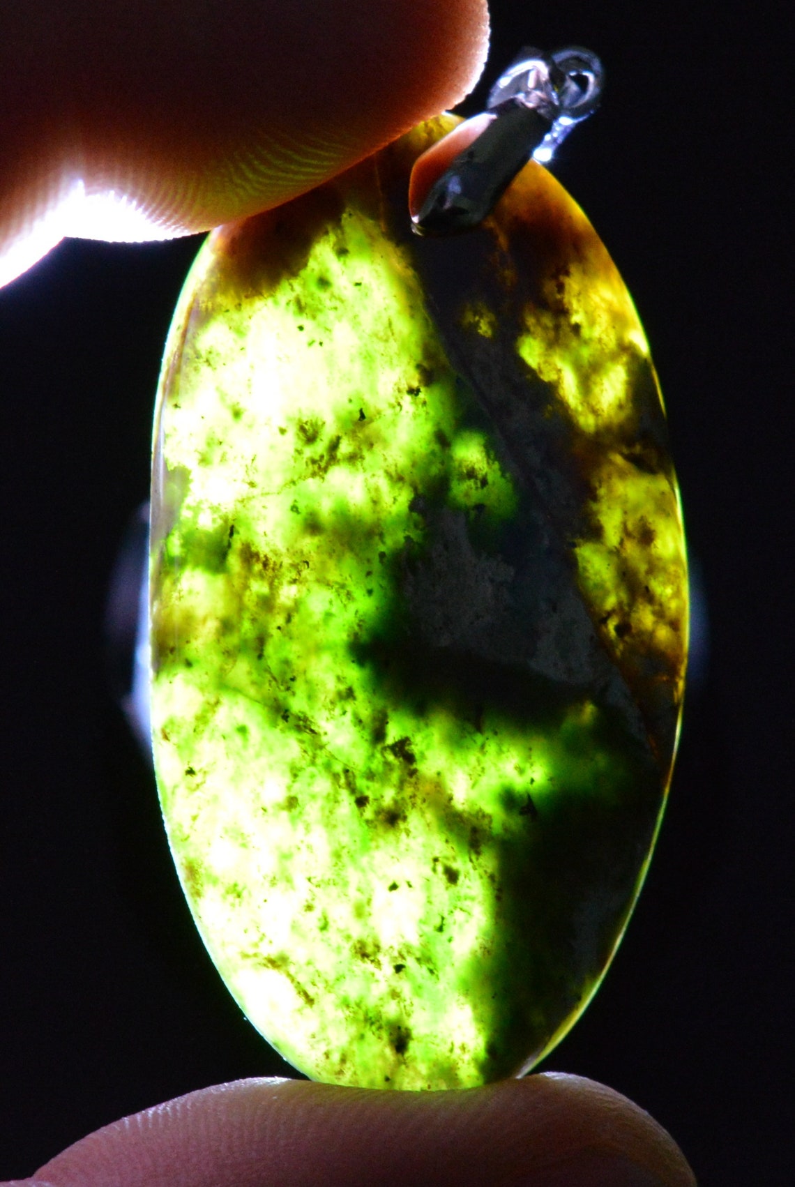 Calcedon Chrome 62 Carats Cabochon Pendant Natural Stone - Etsy UK