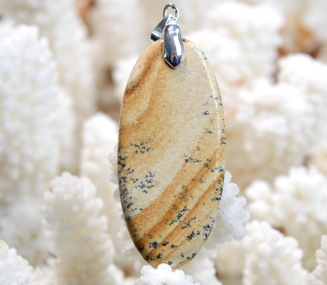 35 Carat Landscape Jasper - Natural Stone Cabochon Pendant - Namibia / FP56 - Etsy