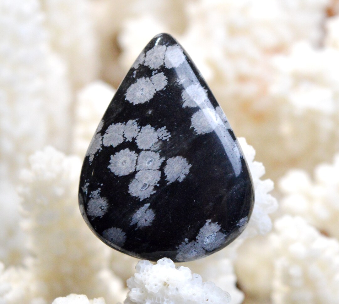 Obsidian Snowflake 47 Carats - Natural Stone Cabochon - USA / EL89 - Etsy