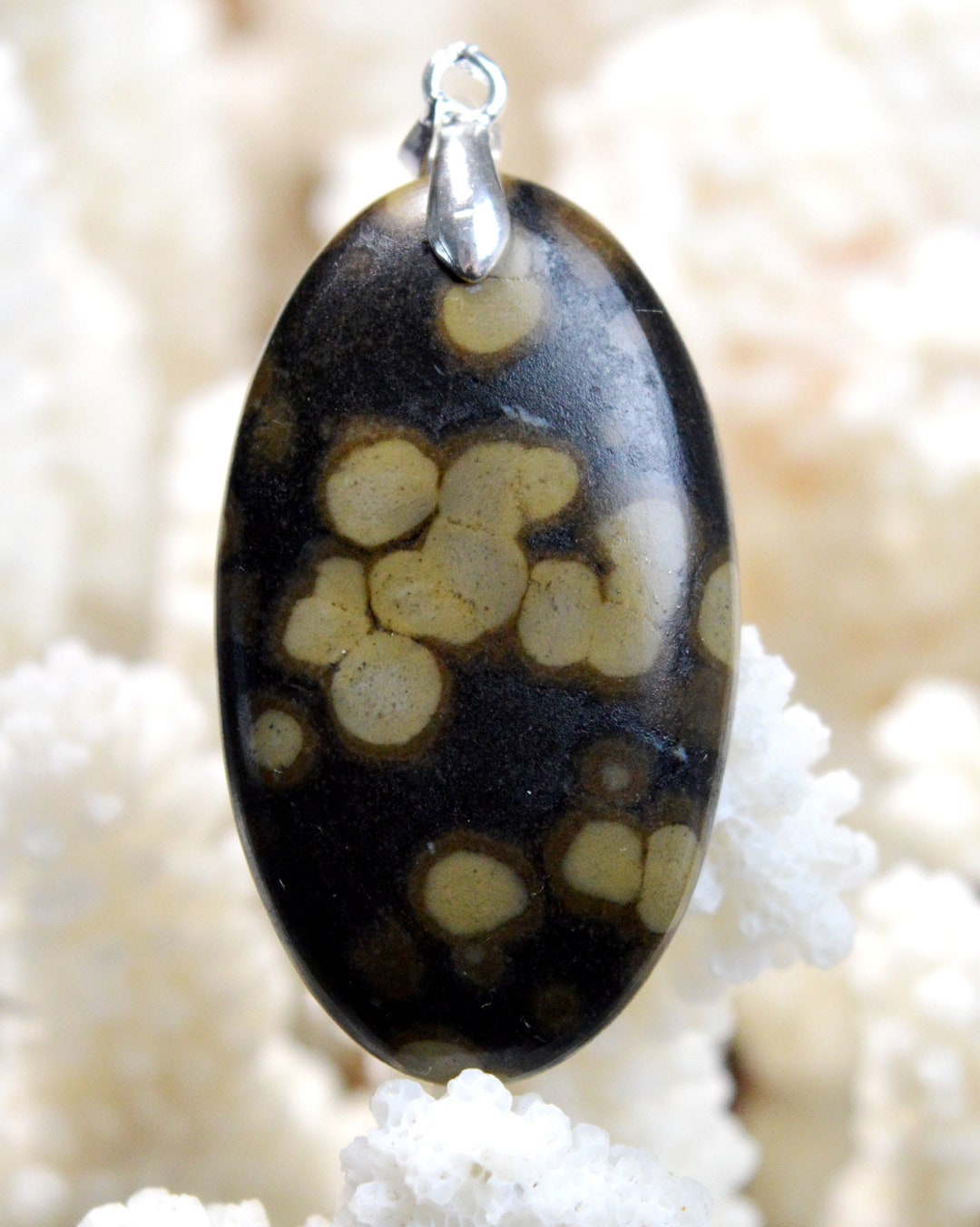 Scapolite in Mica - 52 Carats - Natural Stone Cabochon Pendant - India ...