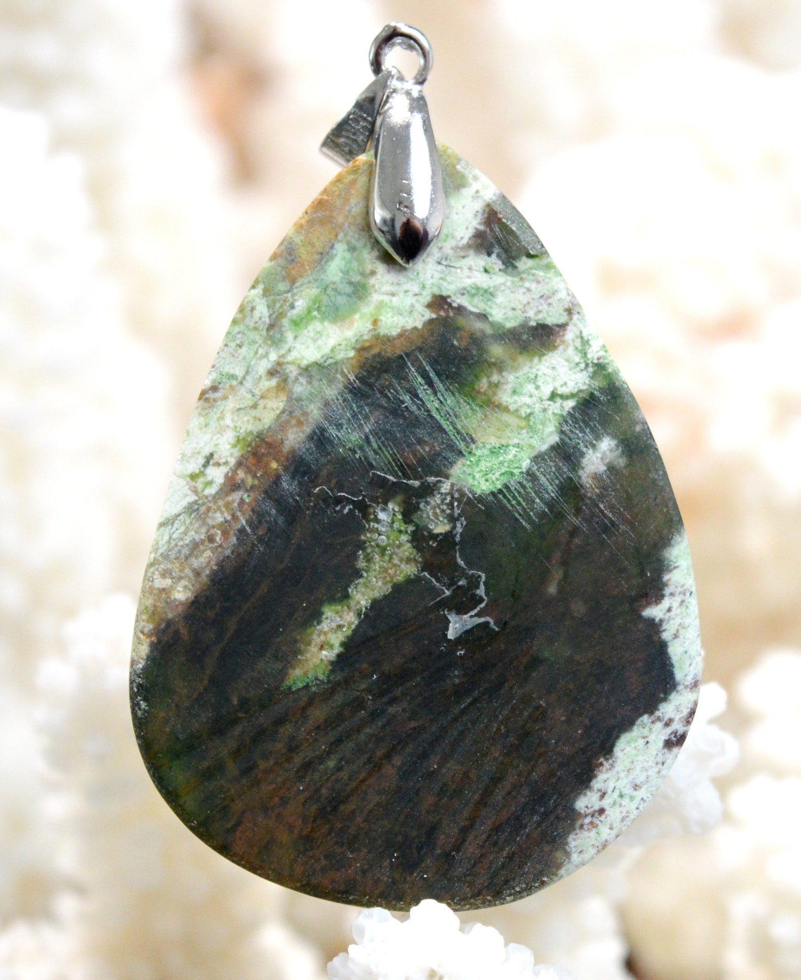 Calcedon Chrome 64 Carats Cabochon Pendant Natural Stone - Etsy UK