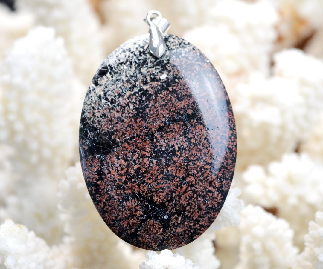59-carat "firework" Obsidian - Natural Stone Cabochon Pendant - Mexico ...