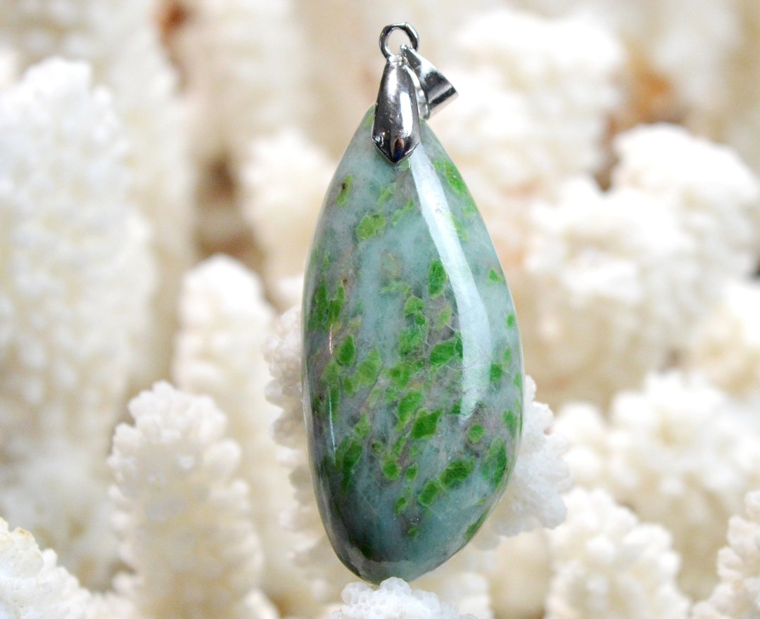 Jade Omphacite & Albite 73 Carats Natural Stone Cabochon Pendant Italy / FF10 RARE - Etsy