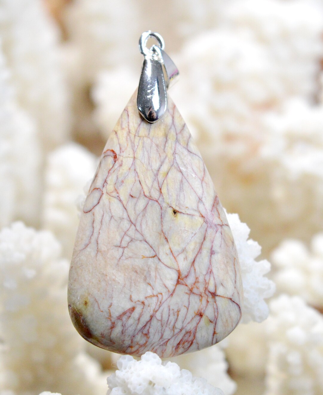42 Carat Brecciated Jasper - Natural Stone Cabochon Pendant - India ...
