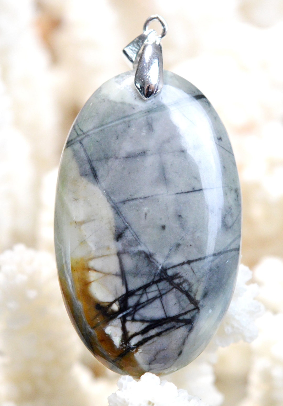 Picasso Jasper 66 Carat Natural Stone Cabochon Pendant - Etsy UK