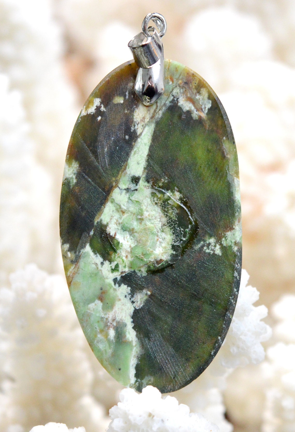 Calcedon Chrome 62 Carats Cabochon Pendant Natural Stone - Etsy UK