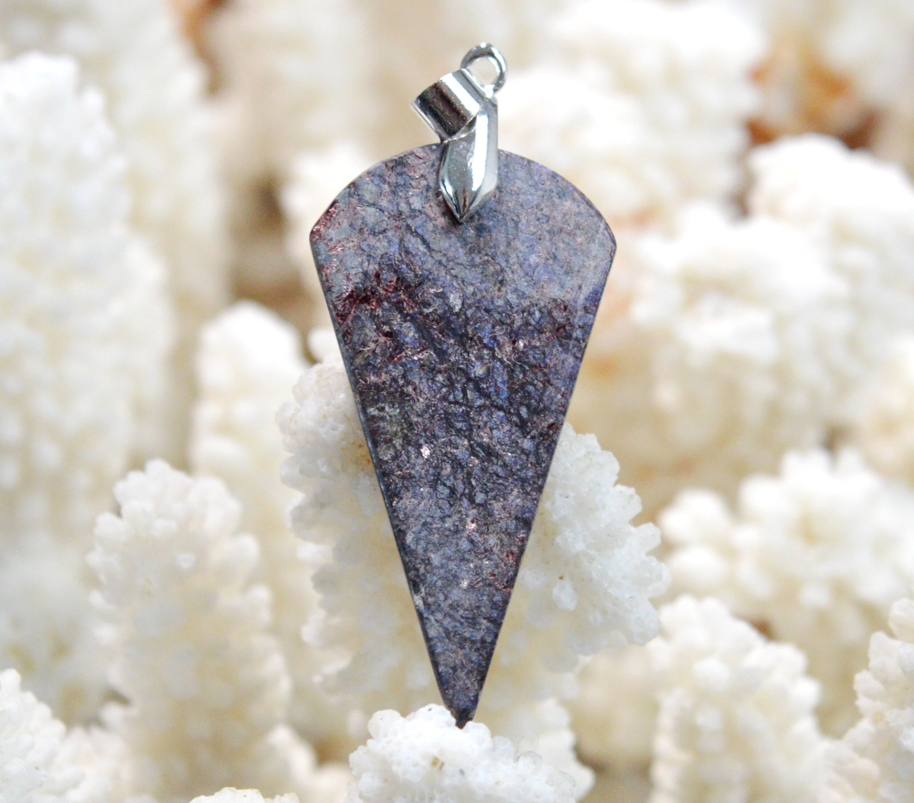 Muscovite var. Alurgite 32 carats - natural stone cabochon pendant ...
