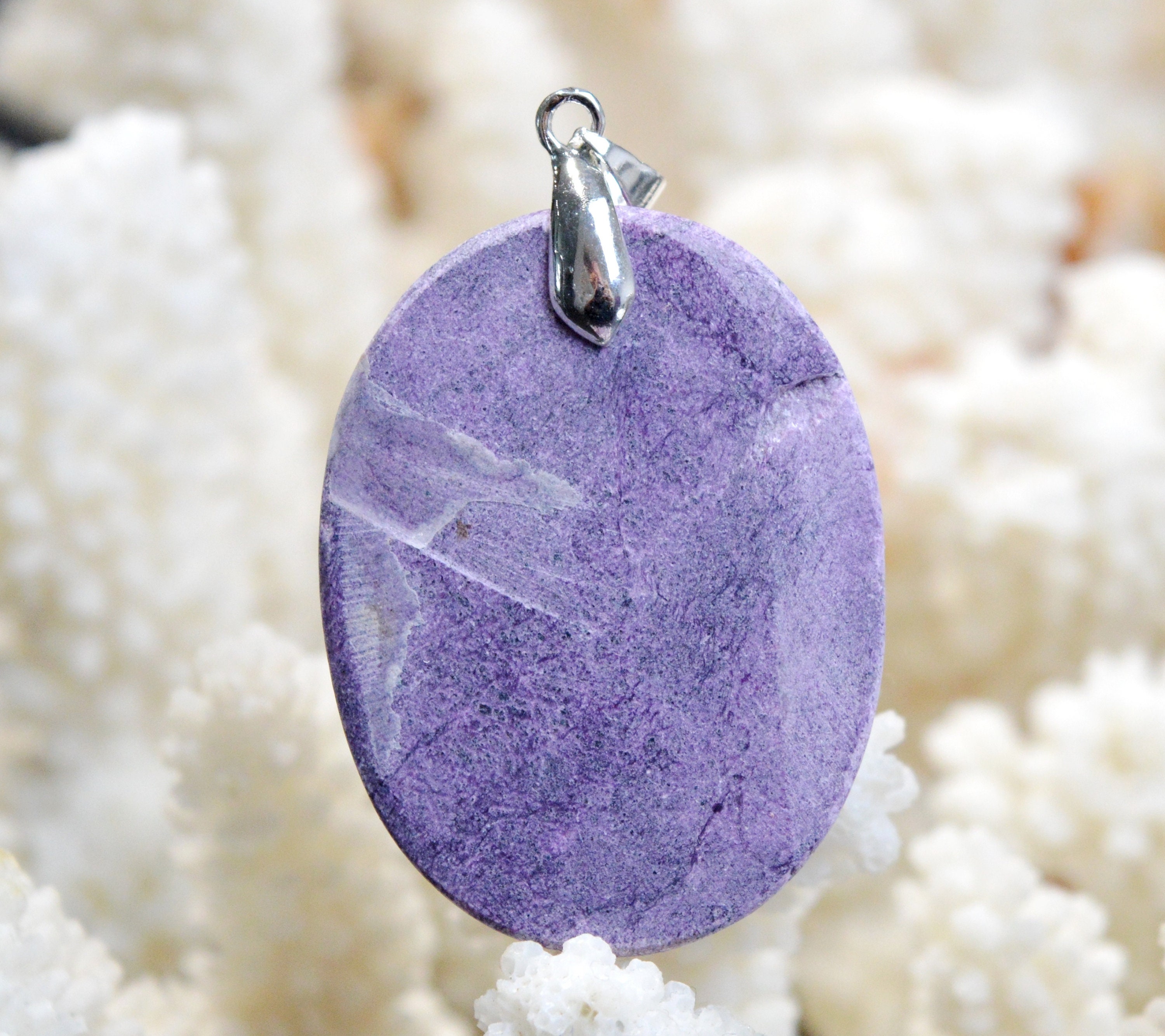 Stichtite 59 carats - natural stone cabochon pendant - Tasmania ...
