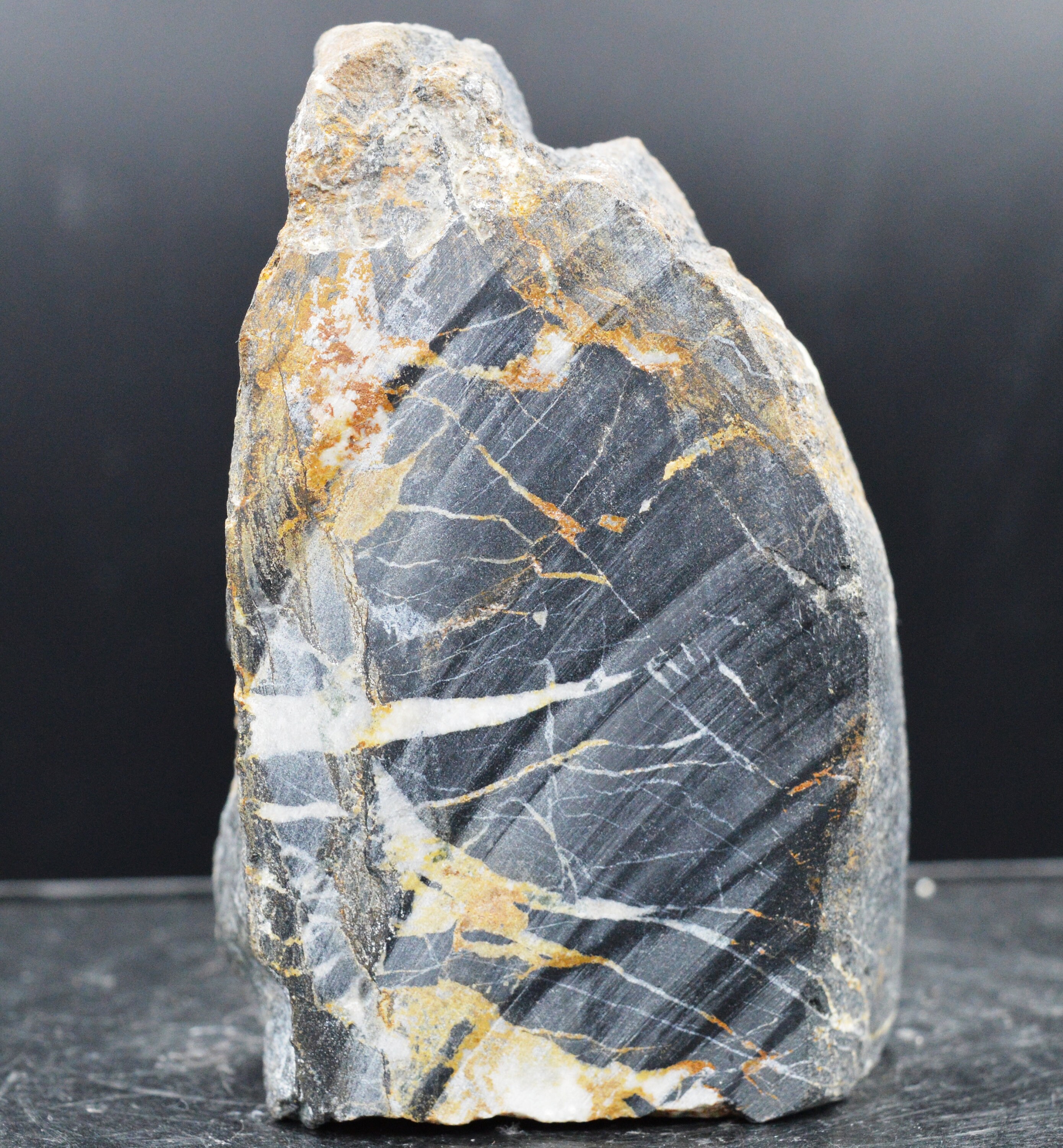 Slice - Schiste and Pyrite 282 grams slice - Natural slab - RARE