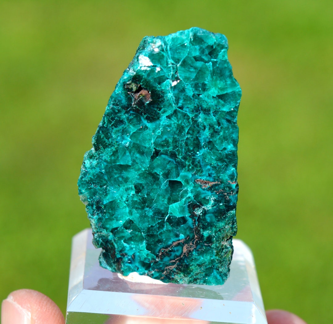 Dioptase 1 Polished Side 54 Grams - Mpita Prospect, Kimbedi, Mindouli ...