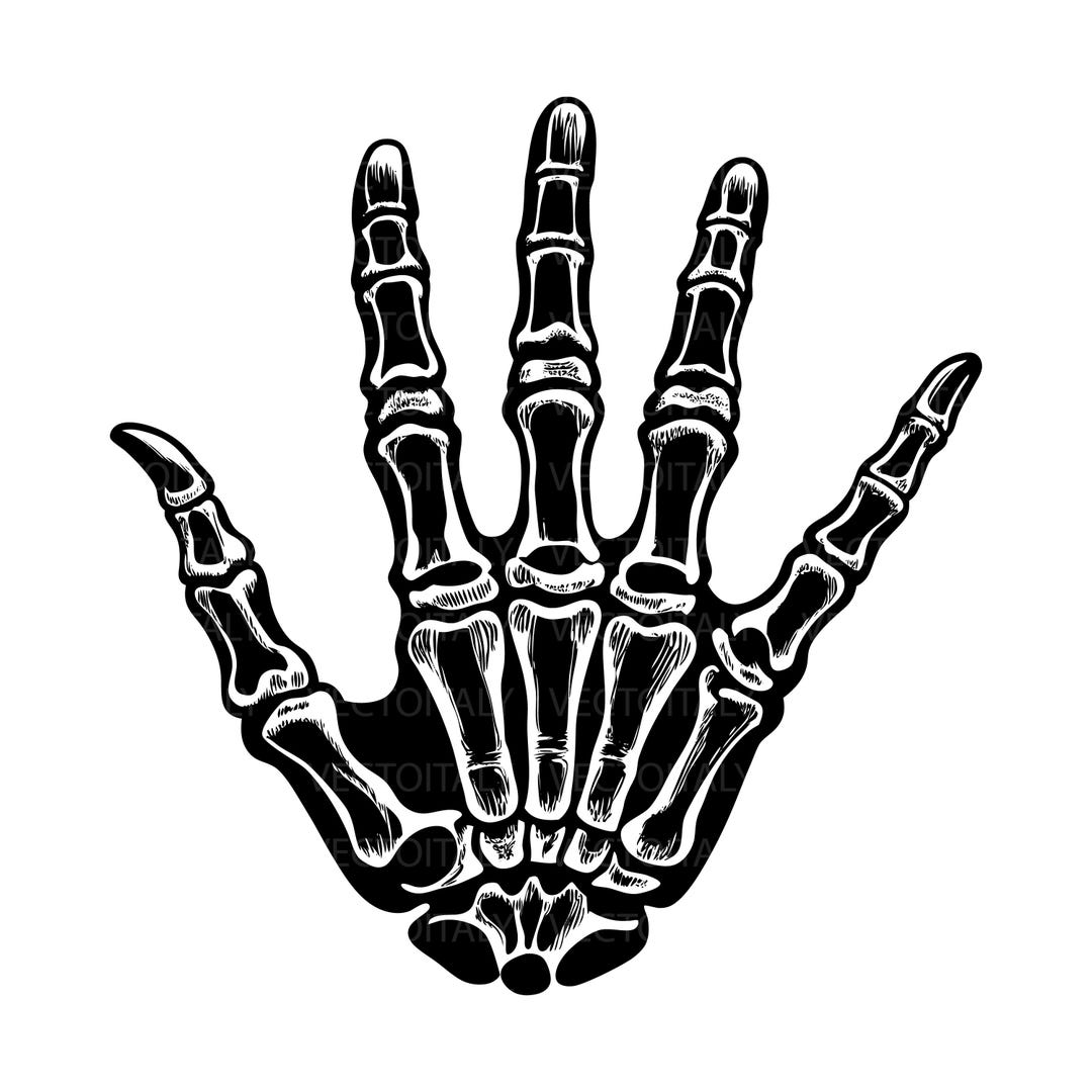 Skeleton Hand SVG, Hand Skeleton Svg, Hand Bones PNG, Bone Hand Vector ...
