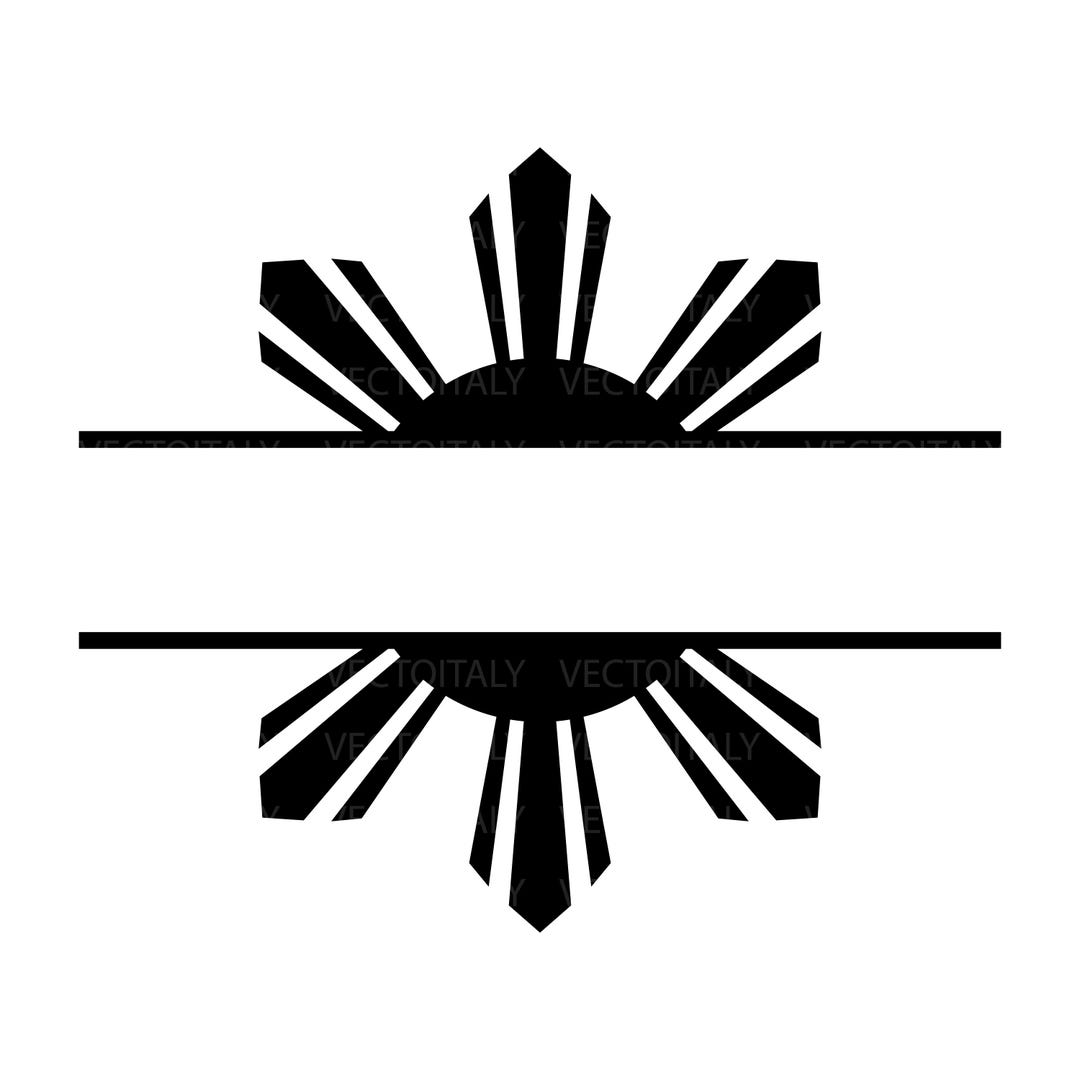 Philippines Sun Flag Frame SVG | Filipino Flag Silhouette | Philippine ...