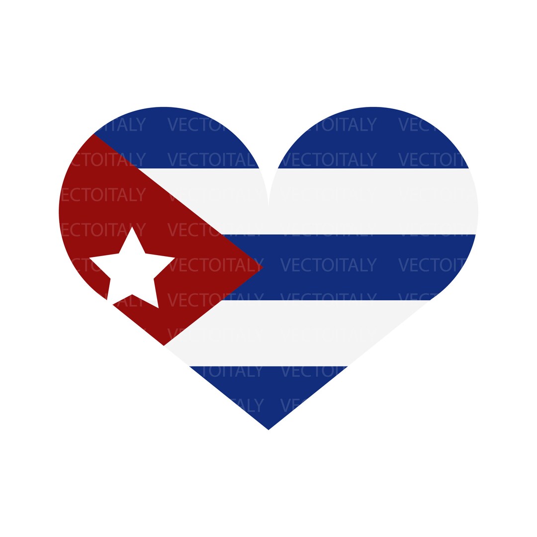 Cuba Heart Shaped Flag Svg Png, Cuban Flag Svg Png, Cuban Svg, Cuban ...