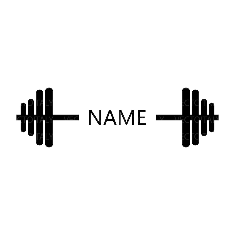 Barbell Svg, Barbell Monogram Svg, Personal Trainer PNG, Weights Svg ...