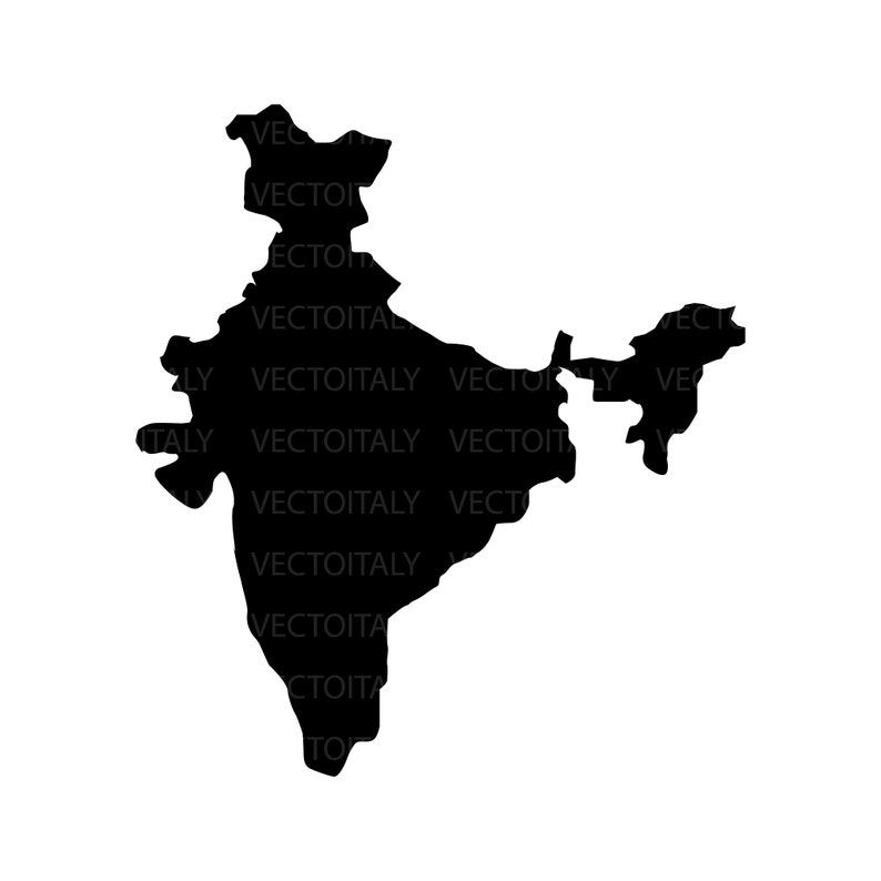 Map of India, Indian Map, Black and White Detailed Nation Country Map ...