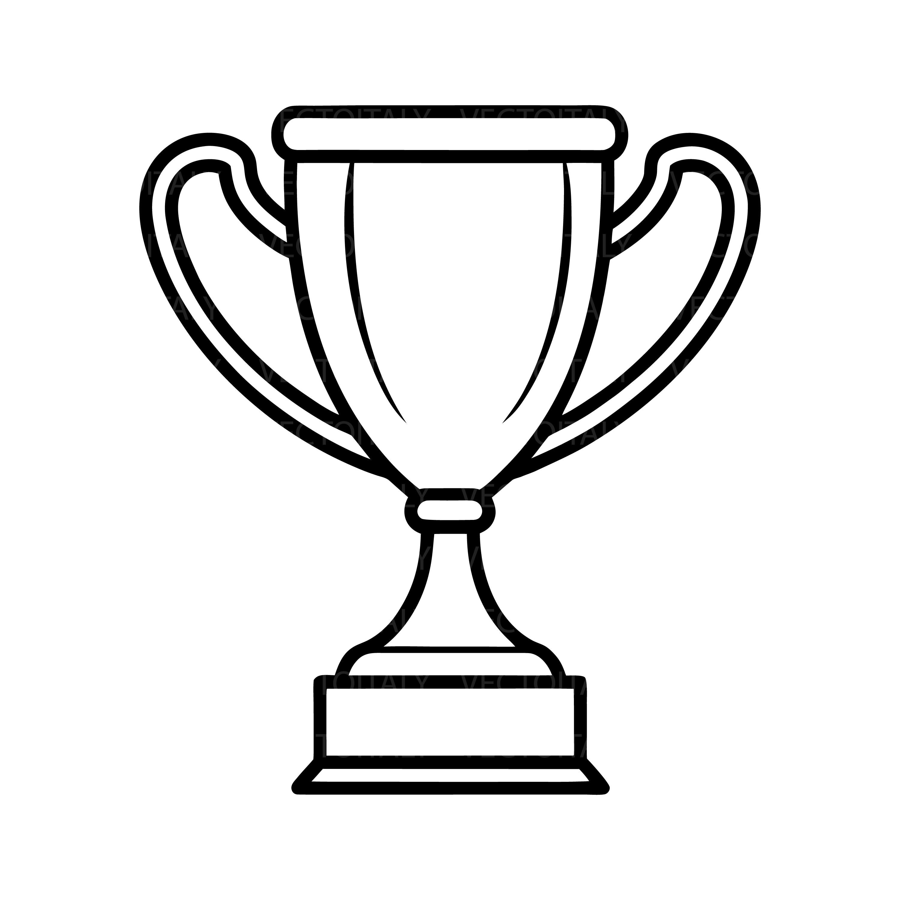 Trophy Cup. Cut Files for Cricut. Clip Art Silhouettes (eps, Svg, Pdf ...