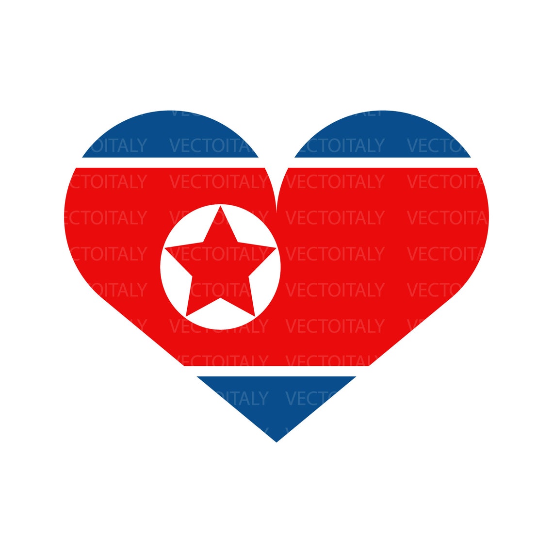 North Korea Heart Flag SVG, DPRK Love Shape Banner, National Nation ...