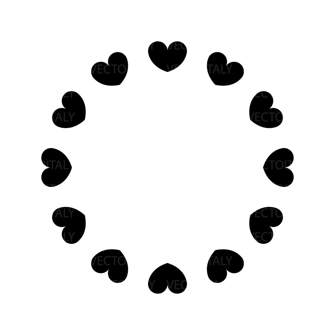 Heart Circle Monogram SVG Files, Heart Circle Monogram Frame Cut Files ...