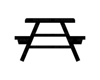 Picnic Table Outline SVG, Picnic Table Svg, Picnic Svg, BBQ Svg, Picnic ...