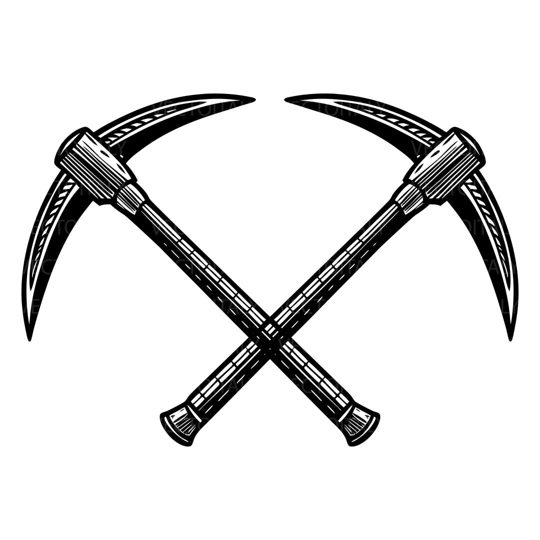 Cross Pickaxes Svg, Mining Logo Svg, Coal Miner Svg. Vector Cut File ...