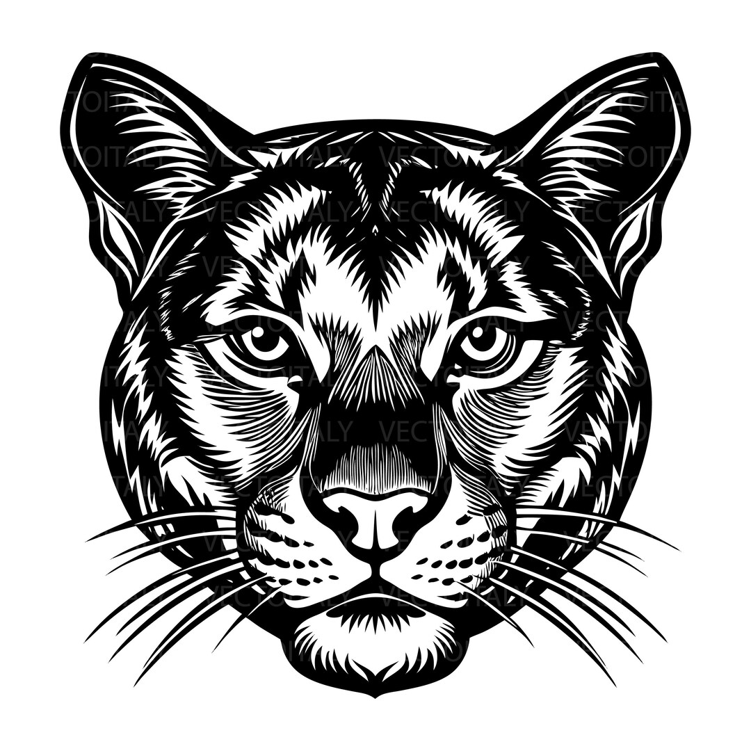 Cougar Svg,cougar Face Svg,animal Svg,instant Download,svg, PNG, EPS ...