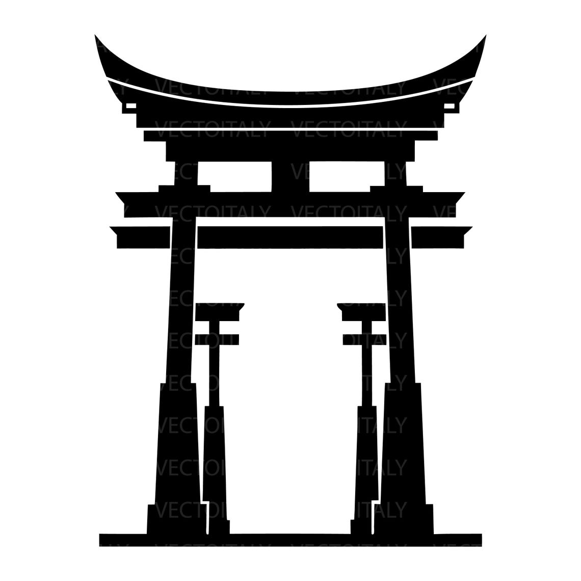Torii Gate SVG - Traditional Japanese Shinto Shrine Gateway Printable ...