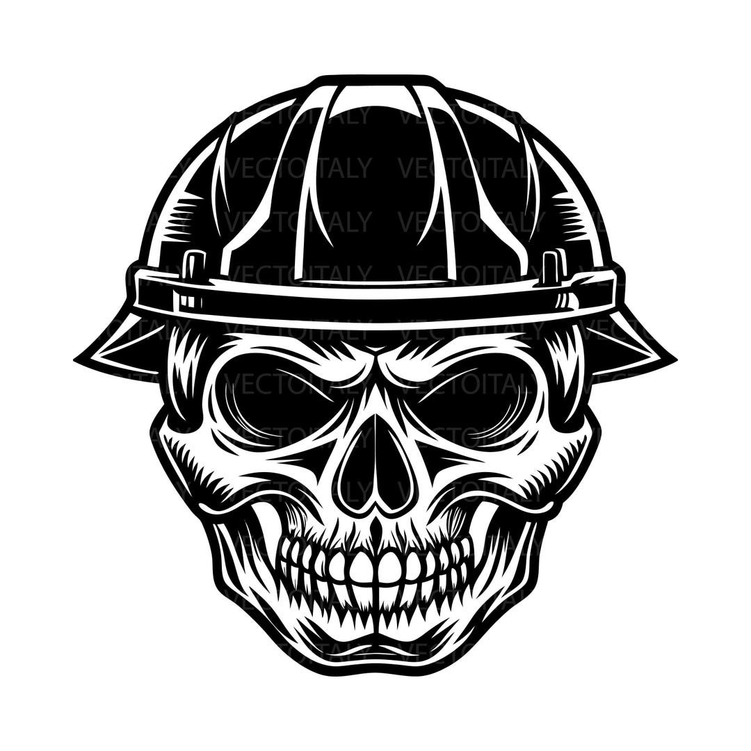 Skull With Hard Hat SVG, Construction Svg, Engineer SVG, Construction T ...