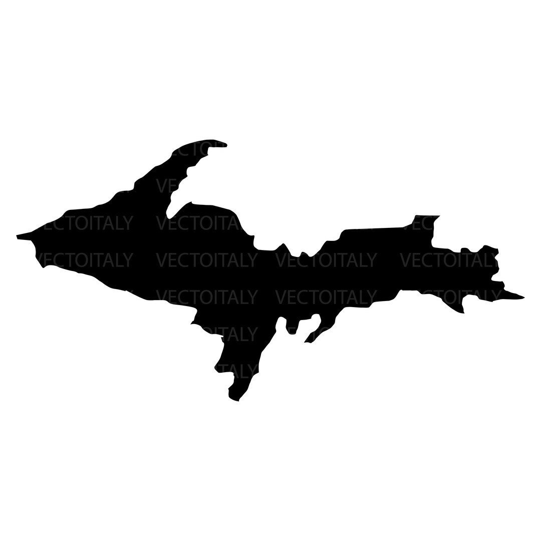 Michigan Upper Peninsula Simple Silhouette Map Shape | Svg Png Pdf Eps ...