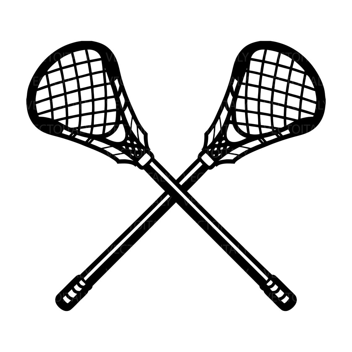 Two Double Crossed Realistic Lacrosse Sticks for Players. Teams ...