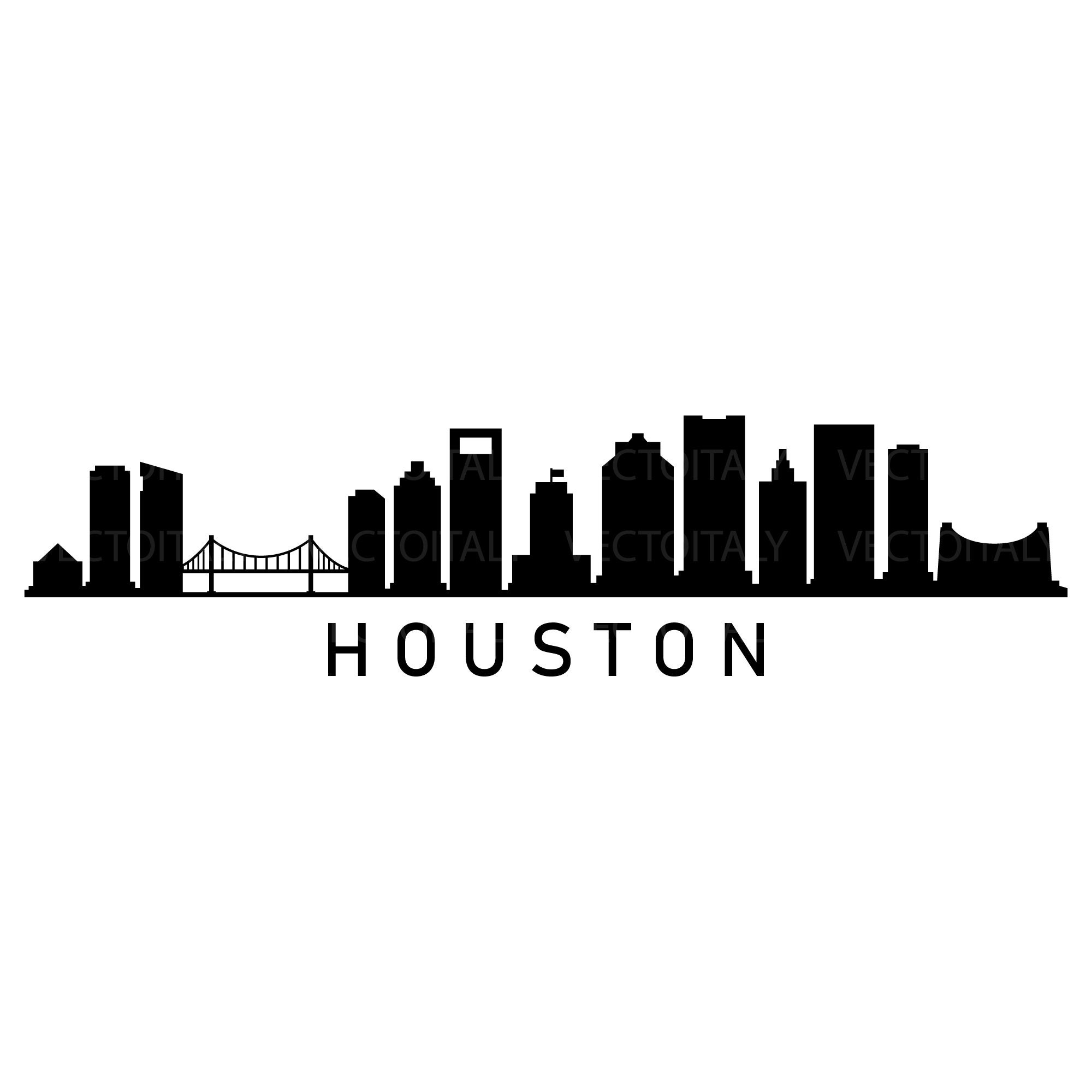 SVG SKYLINE HOUSTON, Houston Texas Usa, Houston Cut File Skyline City ...