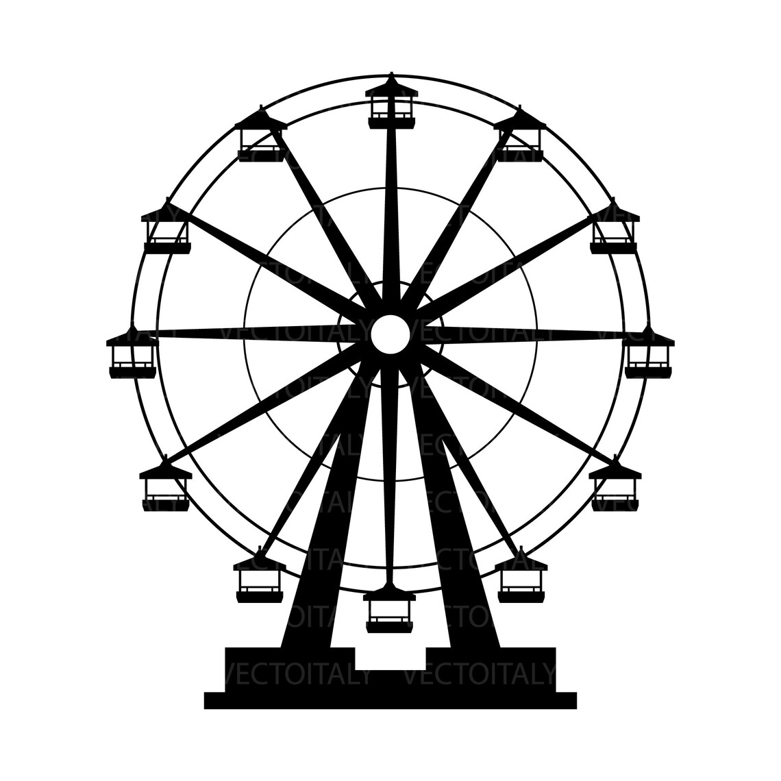 Ferris Wheel SVG, Ferris Wheel Silhouette SVG, Ferris Wheel Graphic SVG ...