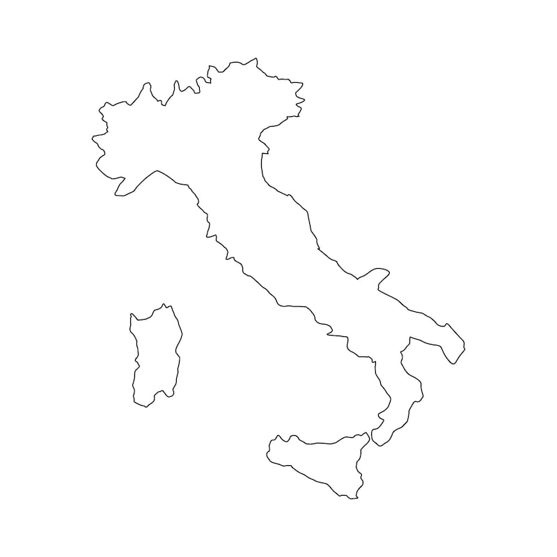 Italy Map - Etsy