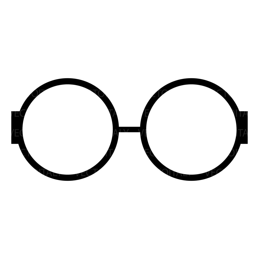 Round Glasses SVG Files, Eye Glasses Cut Files, Eyeglasses Silhouette ...