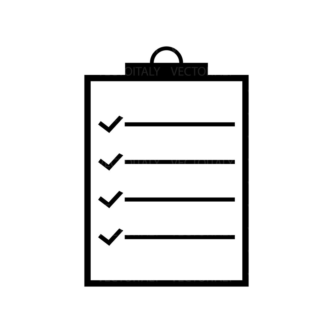 Checklist Icon Svg, Png, Jpg, Eps, Pdf, Clipart, Vector - Etsy