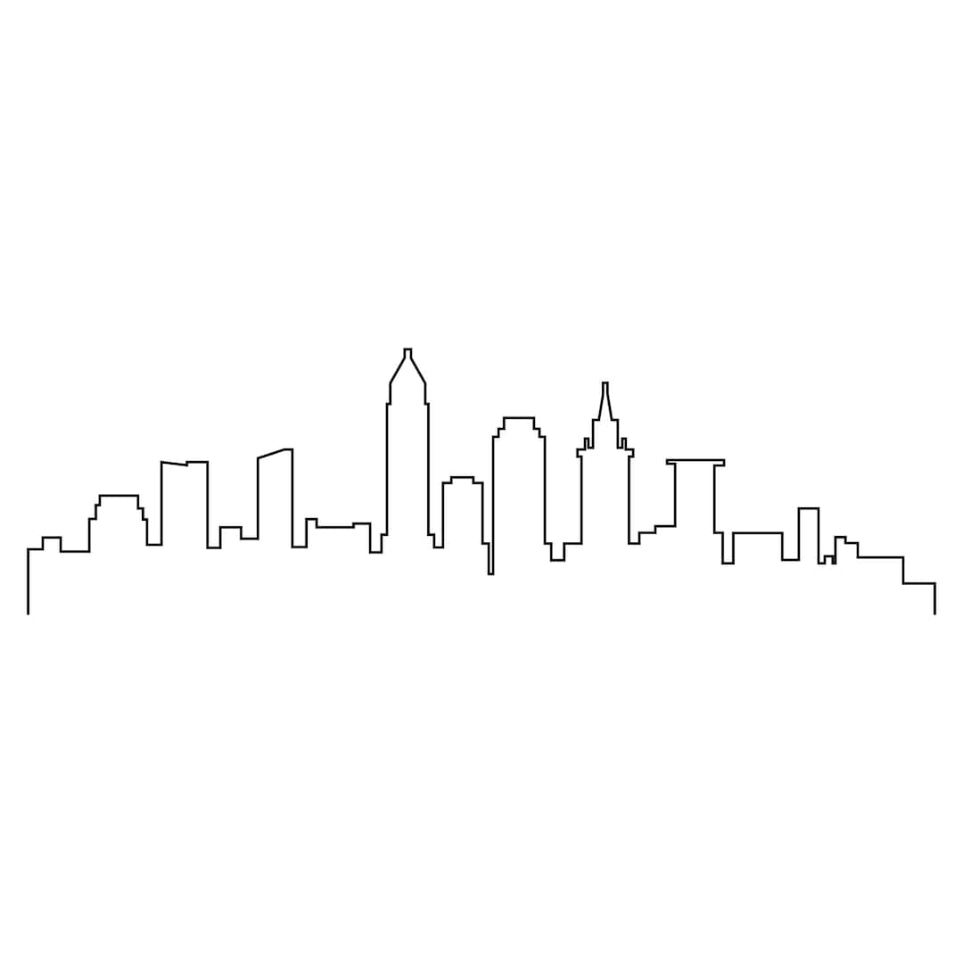 Cleveland Skyline Outline Svg, Pdf, Eps, Jpg, Png. Line City Clipart ...
