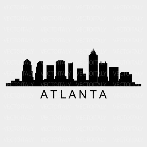 Atlanta Skyline Outline Svg Eps Dxf Jpg and Png. Single - Etsy