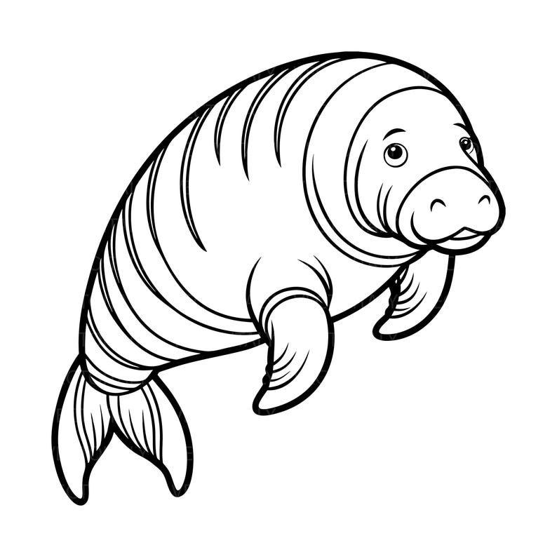 Manatee Svg, Smiling Manatee Svg, Cute Manatee Svg, Png Eps Jpg Pdf ...