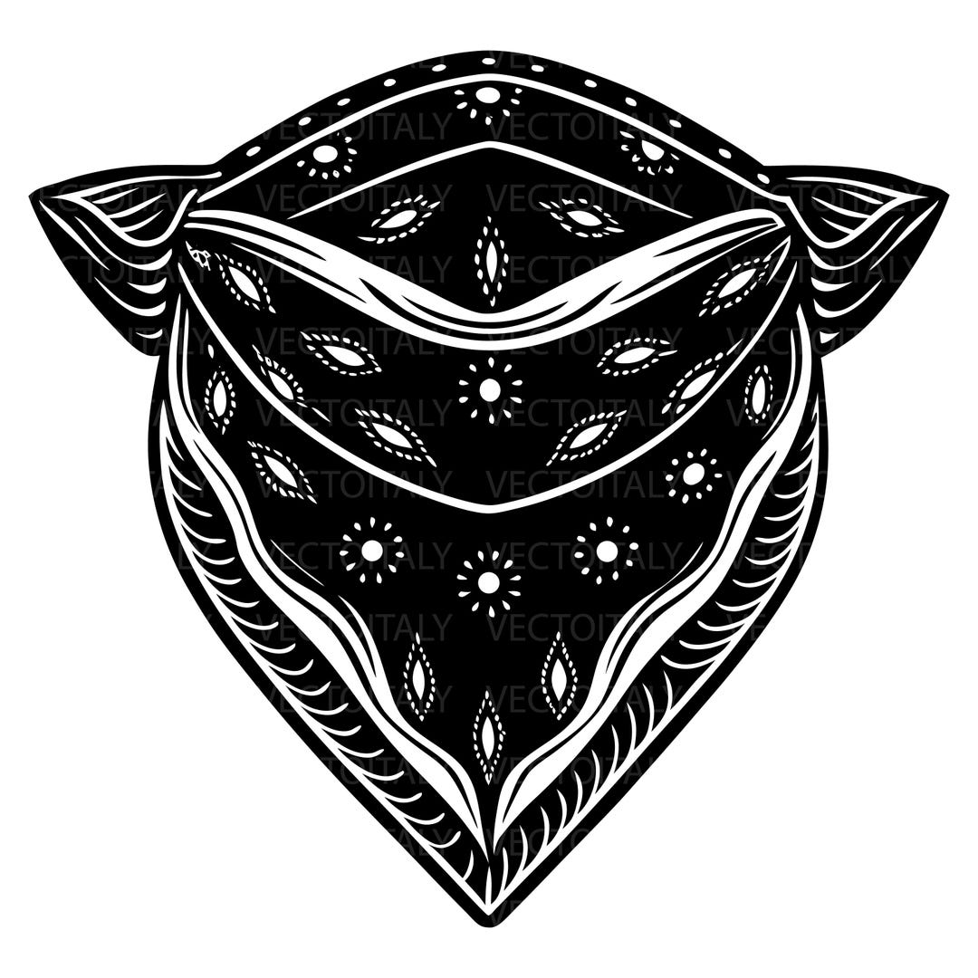 Bandana, Cut Files for Cricut, Clip Art Silhouettes (eps, Svg, Pdf, Png ...