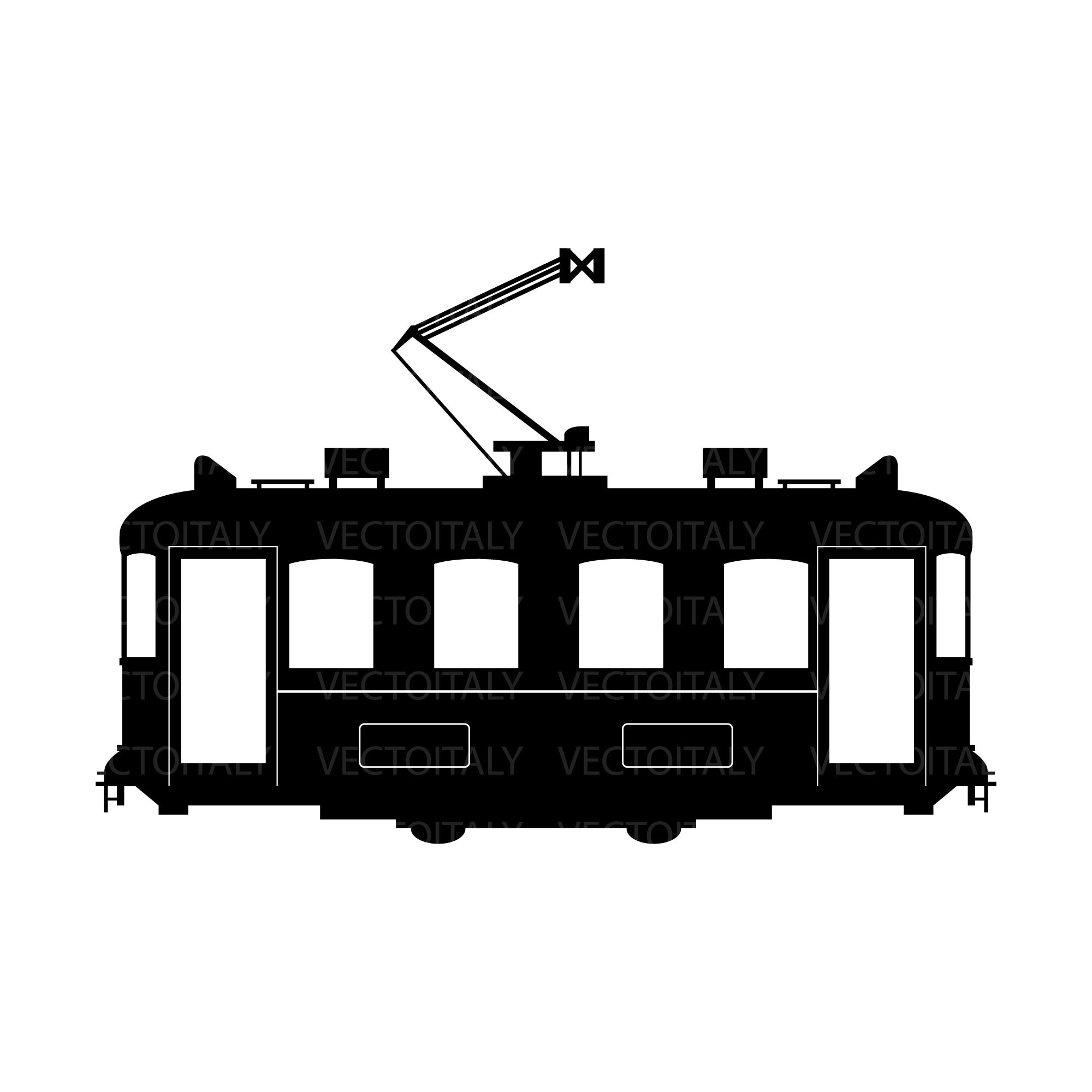 Tram Svg, Tram Silhouette, Tram Cricut Train Bus Public Transport ...