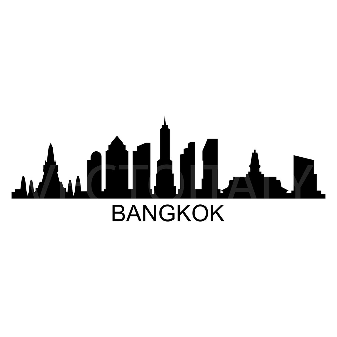 Skyline Bangkok Illustrated in Vector and Available in SVG, PDF, Eps ...