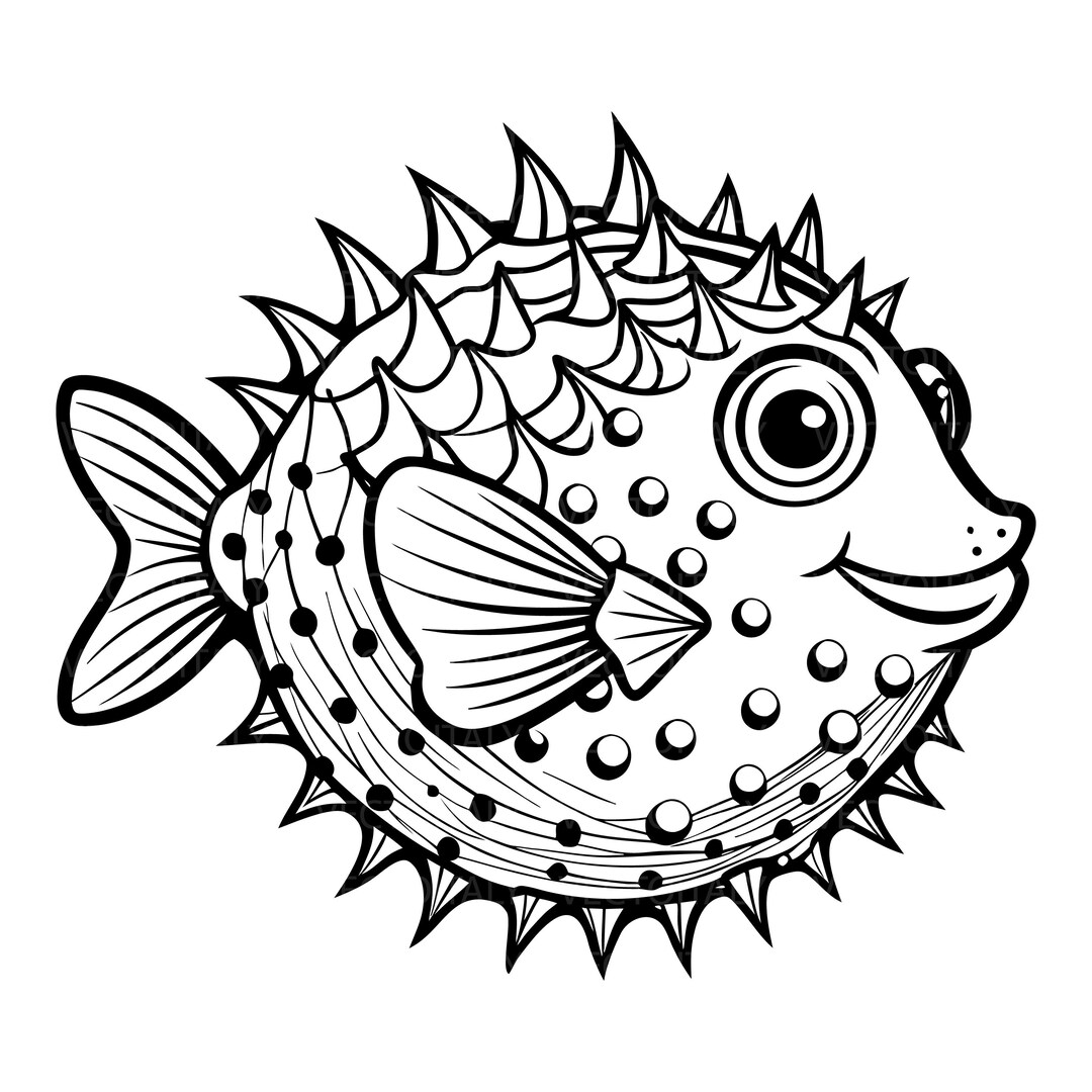 Puffer Fish SVG, Fish Svg, Puffer Fish Clipart, Puffer Fish Files for ...