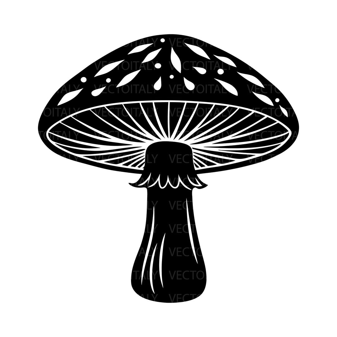 Mushroom SVG Fungus Clip Art Cut File Silhouette Instant Digital ...